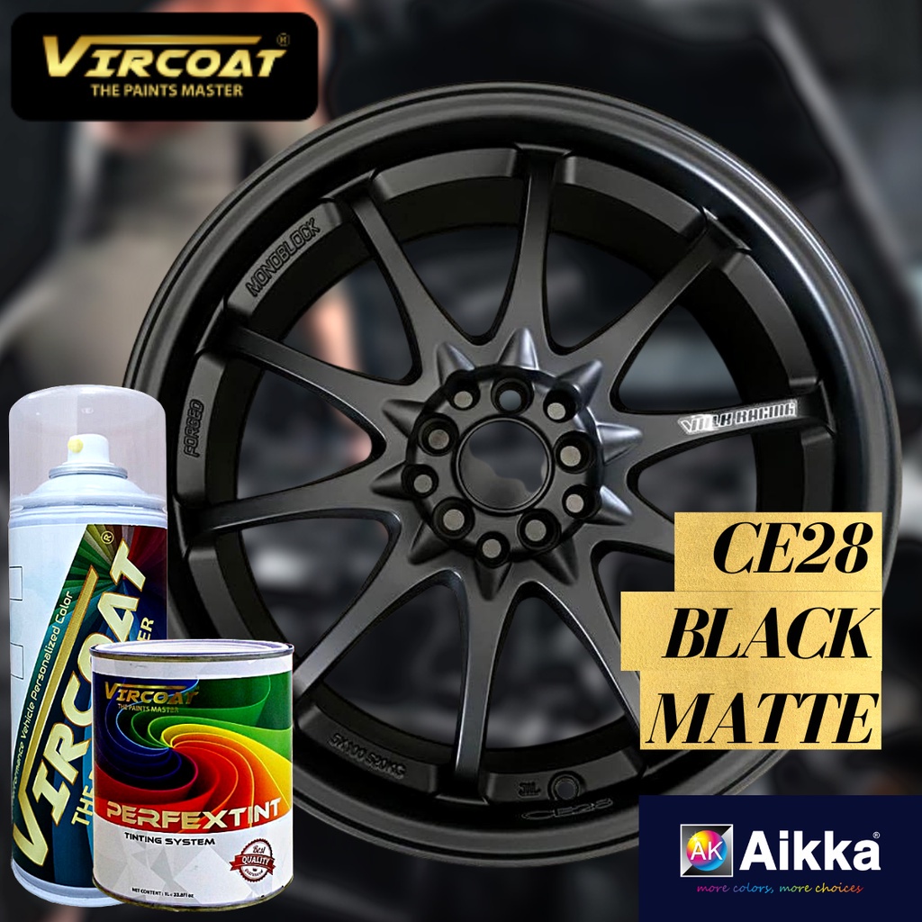 [CE28 Sport Rim Black Matte V5011] AIKKA VIRCOAT Aerosol Spray 2K Paint ...