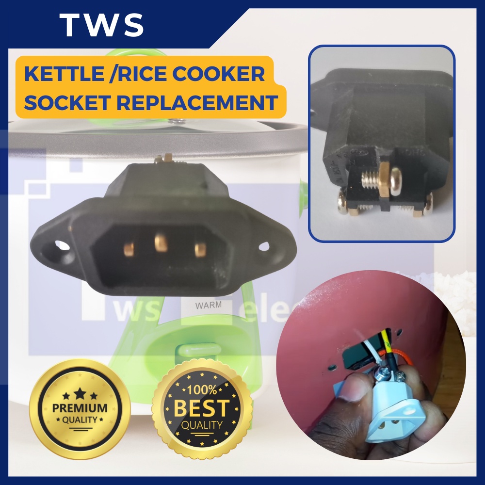 TWS 250VAC 10A 3 Pins Socket IEC320 C14 Appliance Power Plug Socket ...