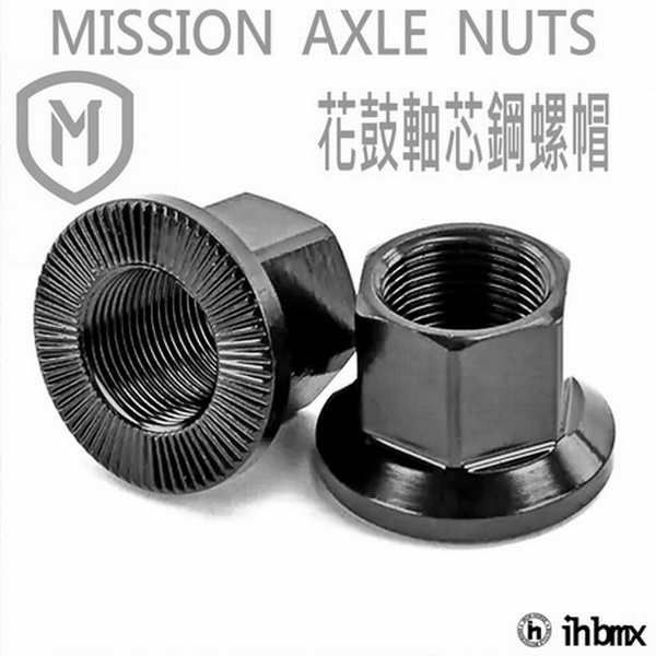 MISSION AXLE NUTS Hub Steel Nut Stunt Bike/Dirt Bike/Bike/Downhill Bike ...