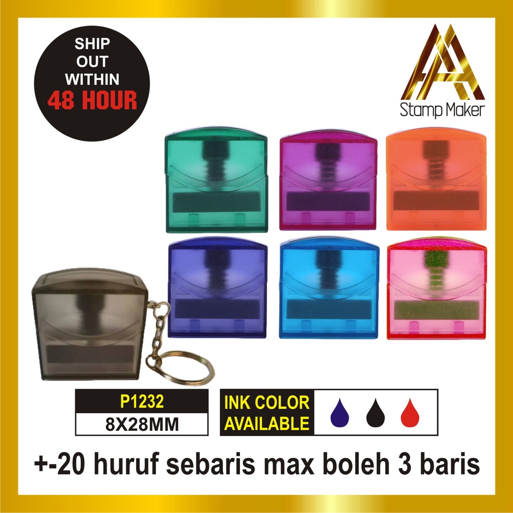 Keychain Stamp Cop Nama Stamp Chop Nama Name Stamp Chop Self Ink Stamp ...