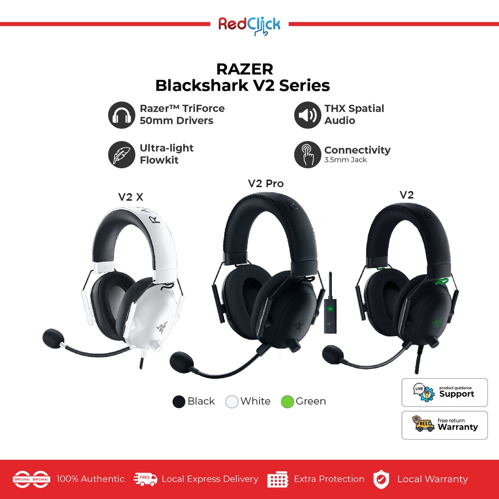 Razer BlackShark V2 X /V2 /V2 Pro Gaming Headset Light Weight design ...