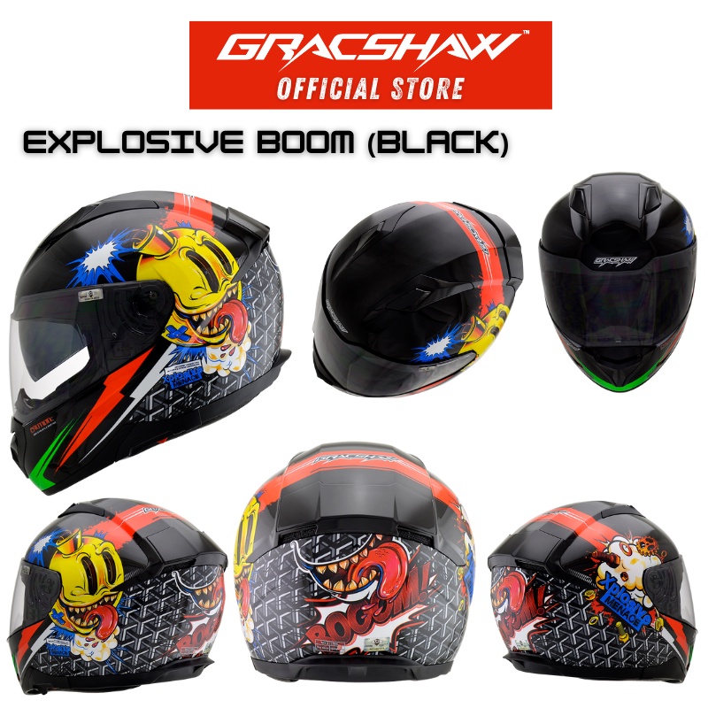 Gracshaw Full Face Helmet Grandio G9200 Build in Photochromic Visor ...