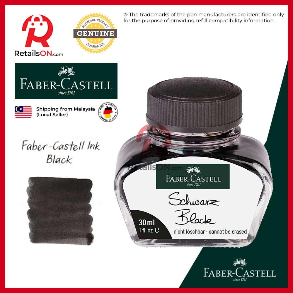 Faber-Castell Ink Bottle (30ml) - Black / Faber Castell Fountain Pen ...