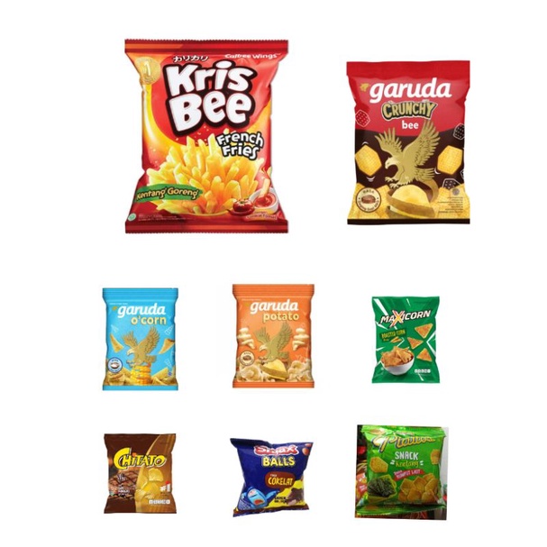 Krisbee Ocorn Crunchybee Potato Maxicorn Snack Chitato Smax Piatos ...