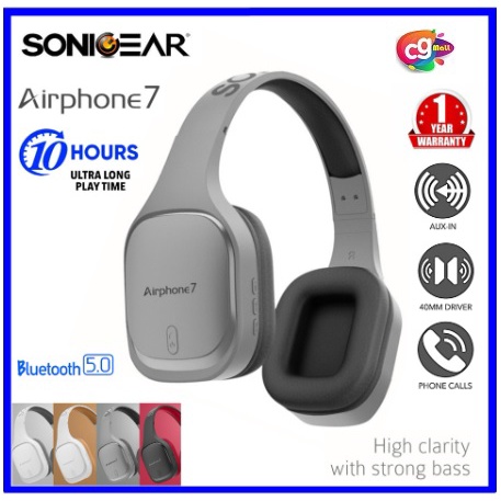 SonicGear Airphone 7 Bluetooth Headphones with Mic (Ultra Long Play ...