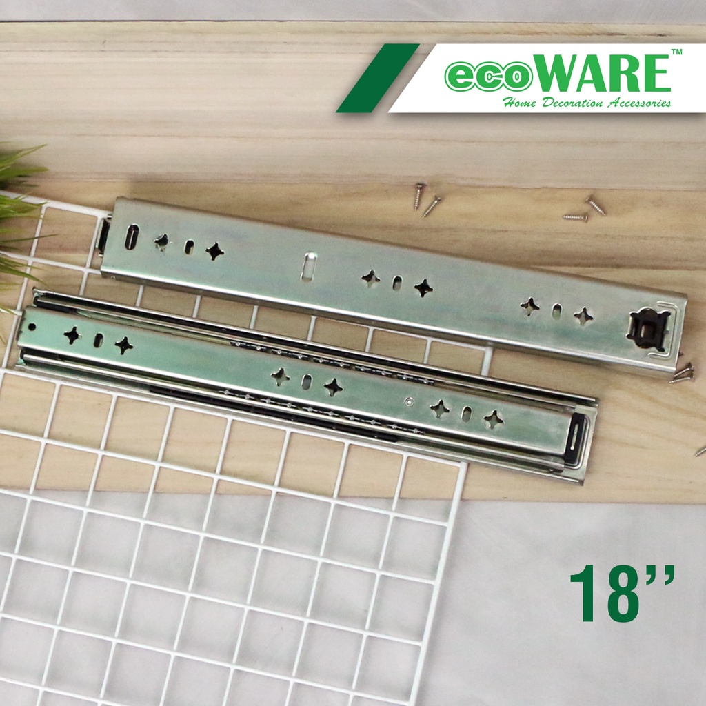 ecoWARE NJ5115 Full Extension Drawer Slide Colled-Rolled Steel Drawer ...