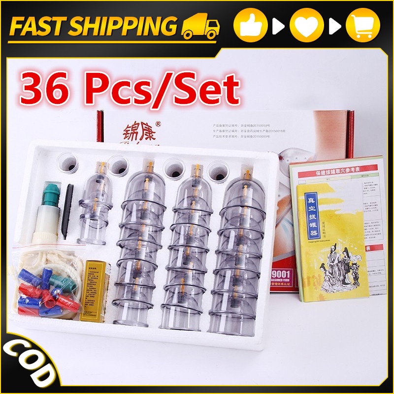 NEW Vacuum Cupping Body Massager Suction Cups Jar Set Plastic Vacuum ...