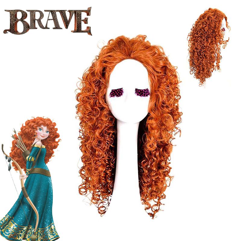 Cosplay Brave Merida Wig Long Curly Hair For Halloween Con Comic ...