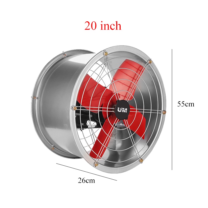 UM 8-20 inch kipas ekzos Industrial Cylinder Ducting Exhaust Fan ...