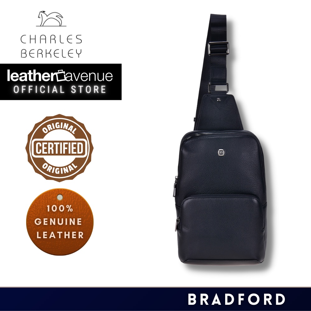 Charles Berkeley BRADFORD Genuine Calf Leather Men's Crossbody Chest ...