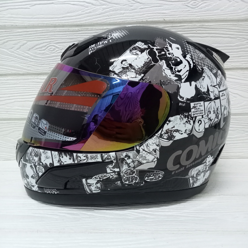 Jpn FULL FACE HELMET COMIC MOTIF JPN SNI HELMET | Shopee Malaysia
