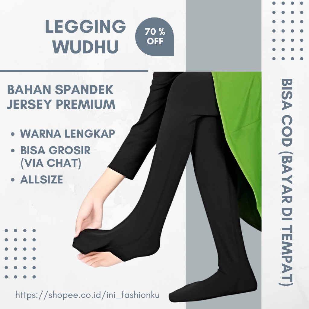 MUSLIMAH WUDHU LEGGINGS SUPER PREMIUM STREACH BB 40 -65 KG ALL SIZE ...