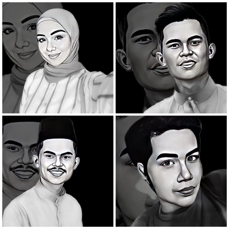 Gift Photo Potret Hitam Putih (Free Editing) | Shopee Malaysia