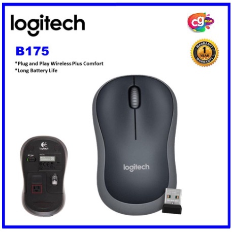 Logitech B175 Black Wireless USB Optical Mouse | Shopee Malaysia
