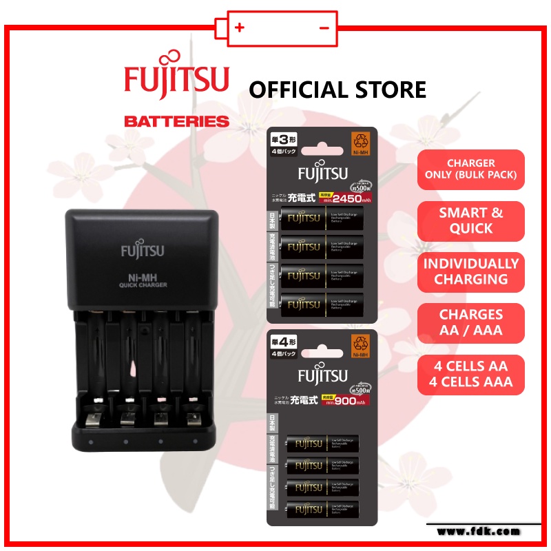 🔥PROMOTION🔥Fujitsu Pro Quick & Smart Individually AA / AAA Rechargeable ...
