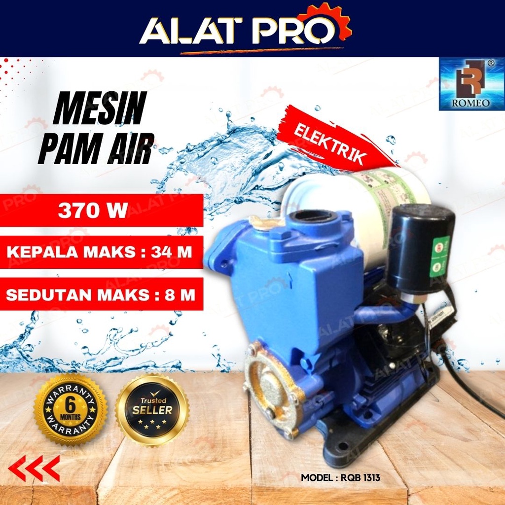 ROMEO Automatic Electric Water Pump Mesin Pam Air 375Watt/0.5HP RQB1313 ...