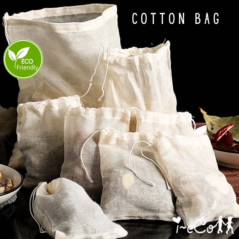Cotton Bag I Soup Filter I Coffee Filter I Tea Bag I 棉布纱布袋 I 煎药/调料/卤料包 ...