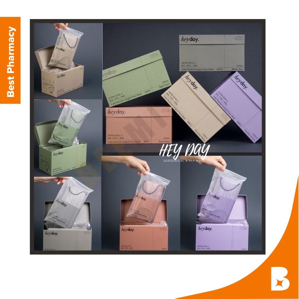 HEYDAY PREMIUM 4PLY SURGICAL MASK 30'S | Shopee Malaysia