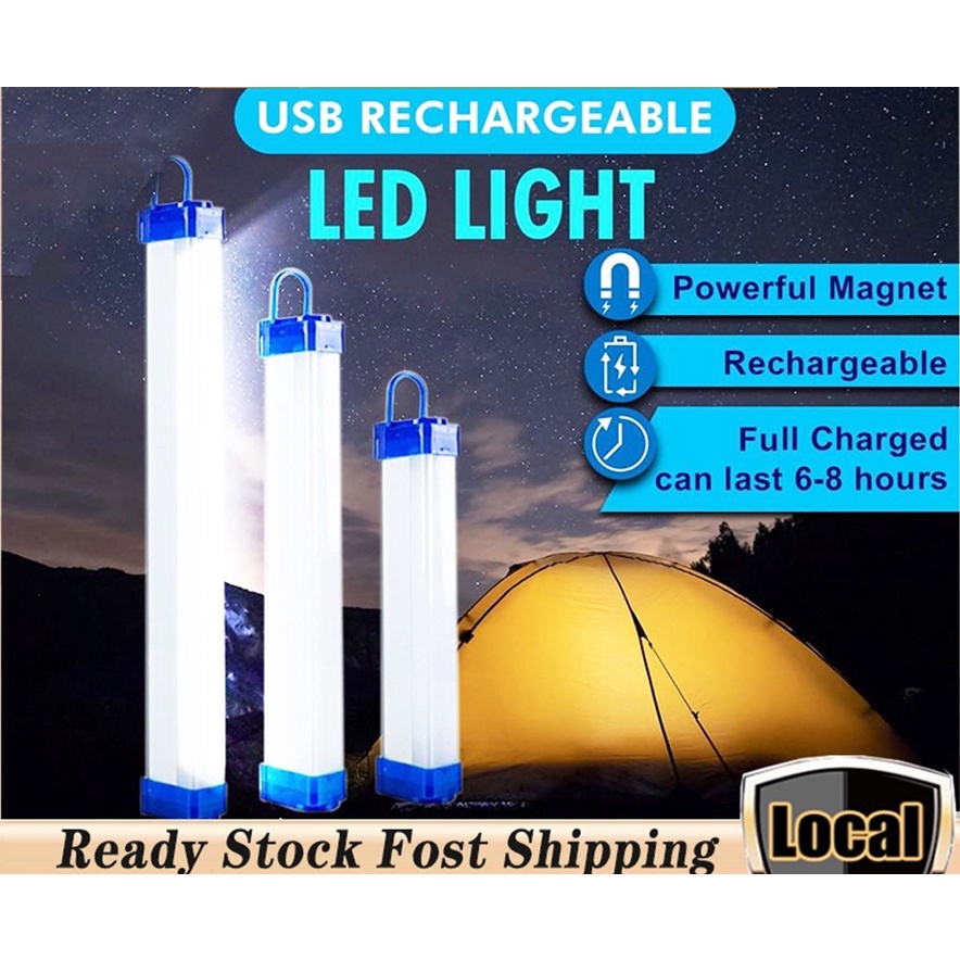 Lampu Led USB Rechargeable Light Tube 应急灯 T5 Magnetic Night Market Light Portable Emergency ...