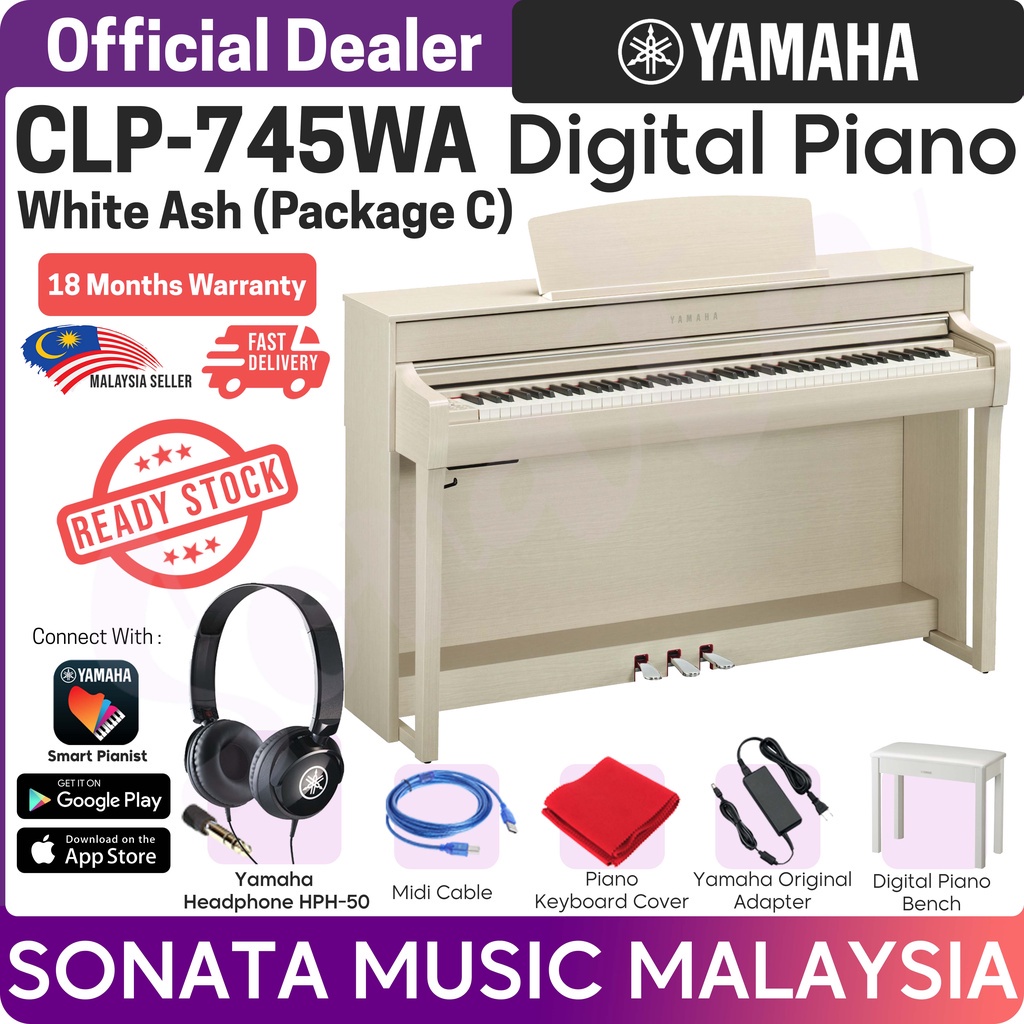 Yamaha CLP745WA White Ash Clavinova Digital Piano New Unit Package C ...