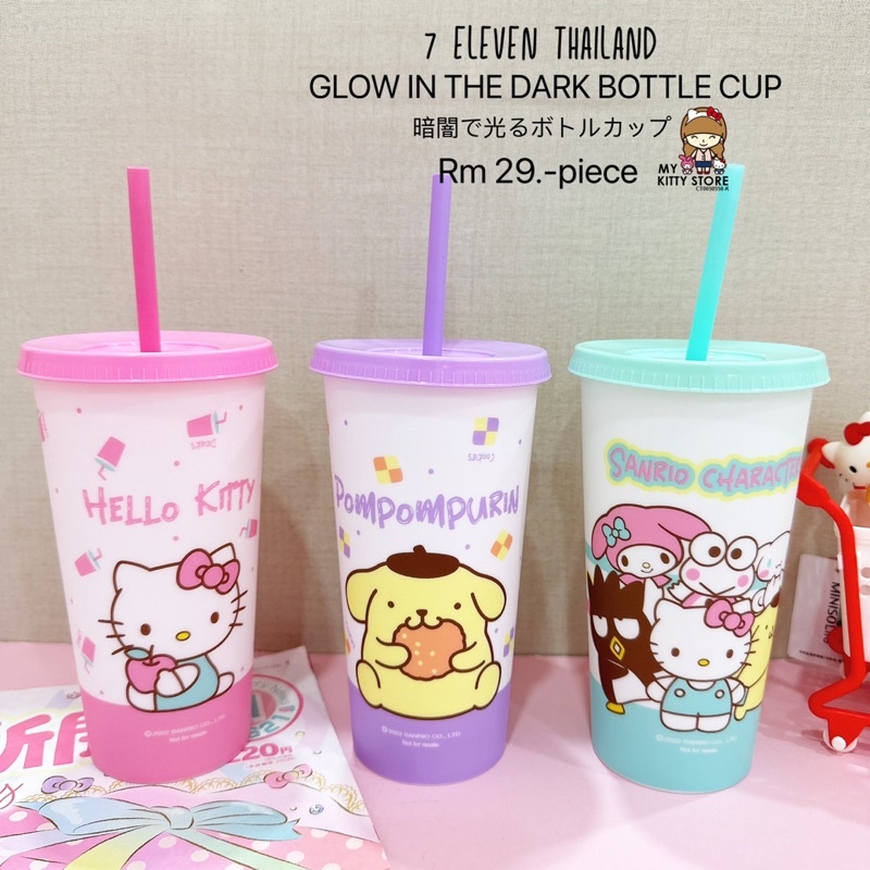 7 Eleven Thailand X Sanrio Characters Hello Kitty Pompompurin Glow in ...