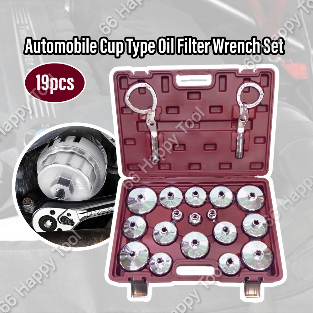 Auto 19pcs Cup Type Oil Filter Wrench Set Automotive Disassembly Repair ...
