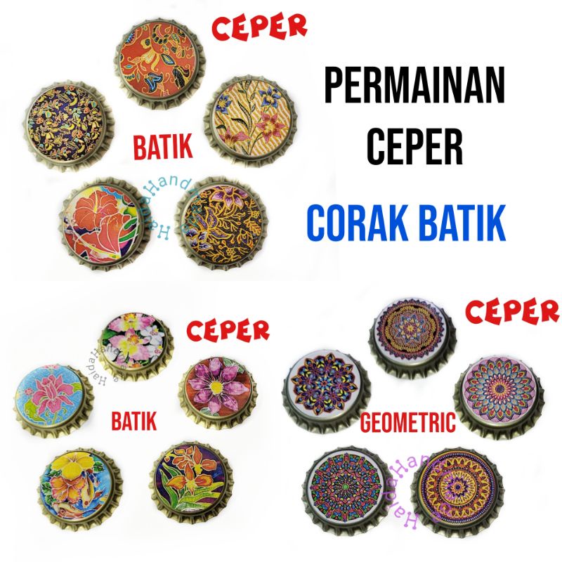 Permainan ceper. Penutup botol. Corak batik. | Shopee Malaysia