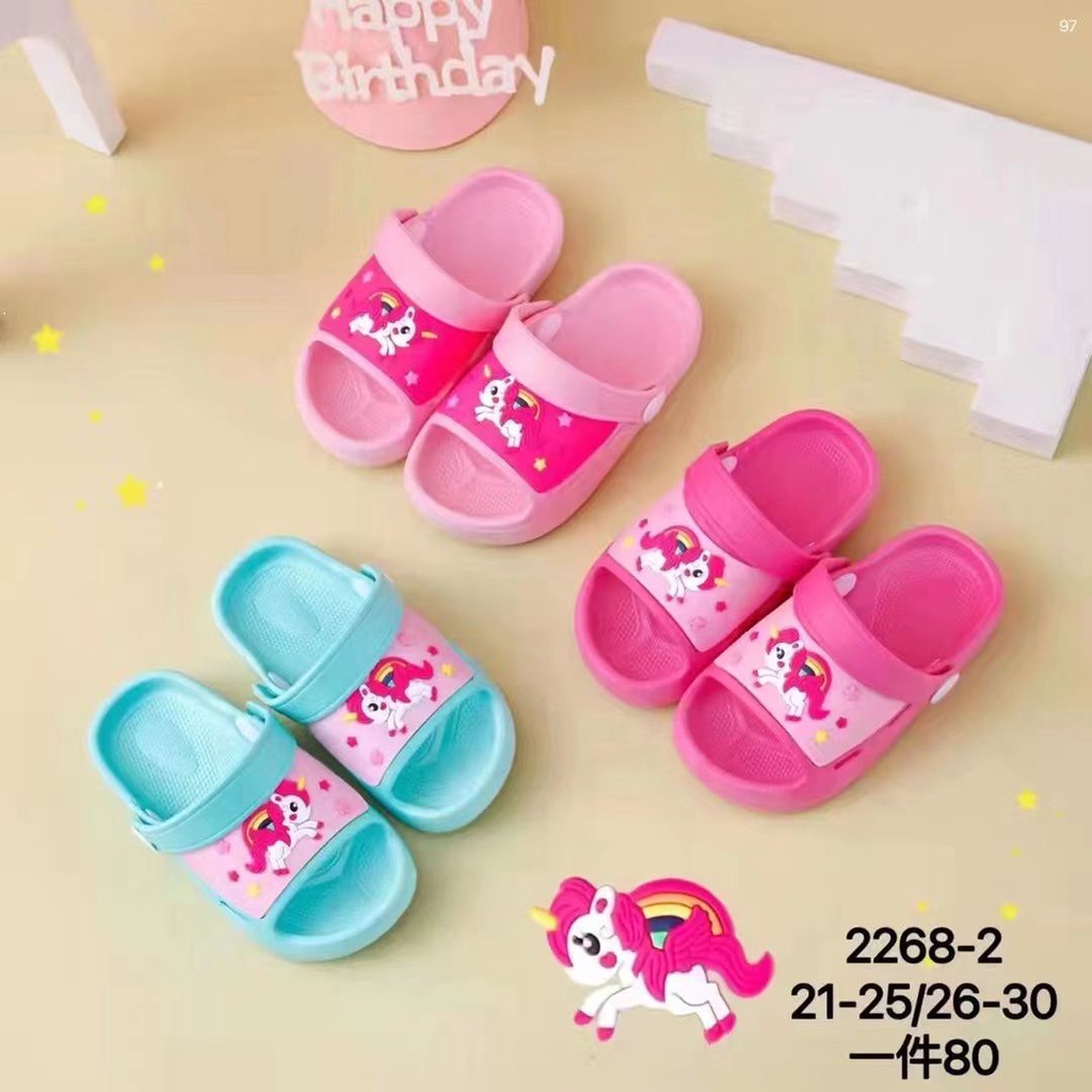 SEPATWO Kids Girls Cute Unicorn Slipper Casual Wear Sandal Budak ...