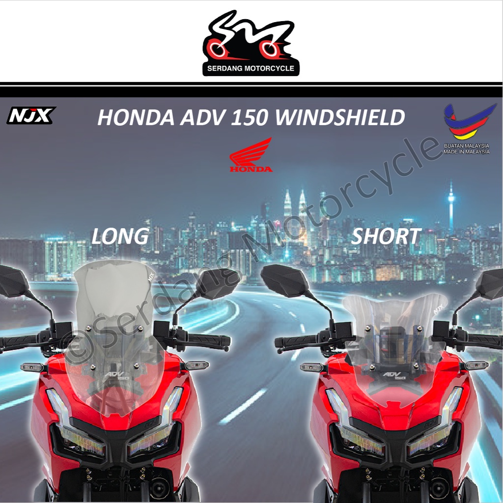 NJX Honda ADV150 ADV160 Windshield Long Short Cowling Visor Windscreen ...