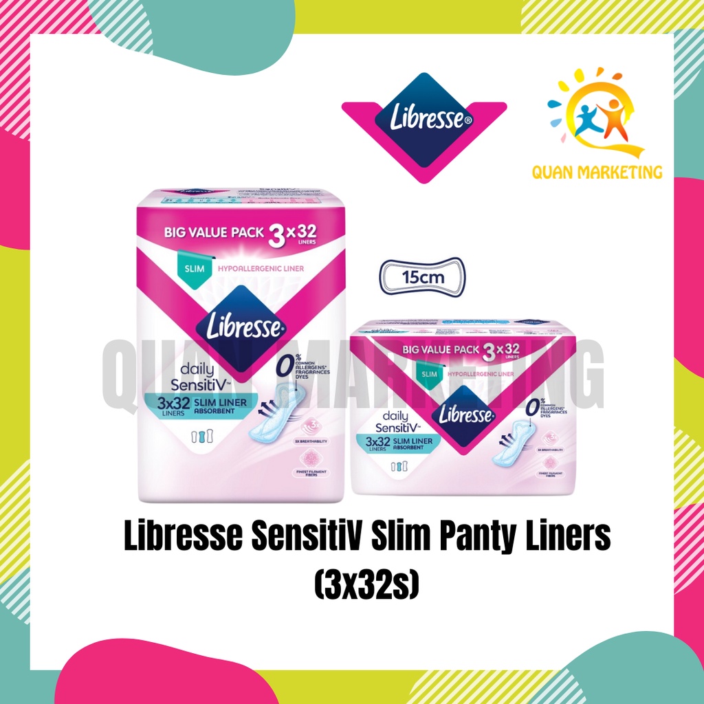 Libresse SensitiV Slim Panty Liners (3x32s) | Shopee Malaysia