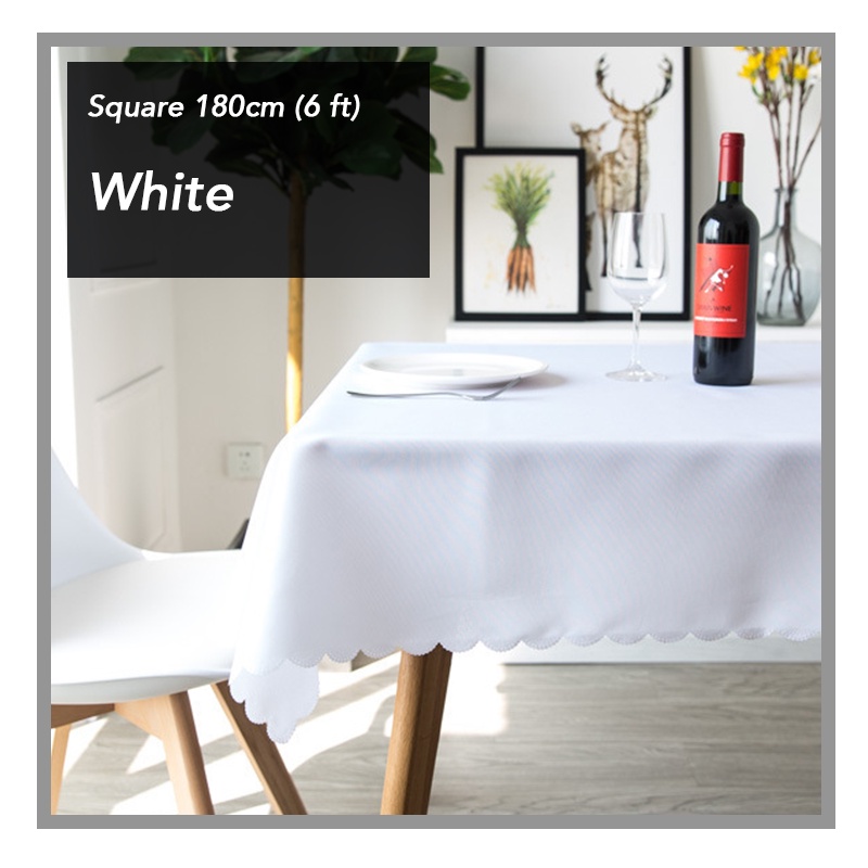 ACEVE DREAM READY STOCK Plain 1.8M (6FT) Square Round Table Top Cloth ...