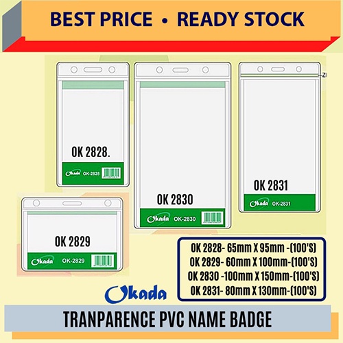TRANSPARENT NAME BADGE - 10pcs / Transparent ID Name Tag / Badge Holder ...