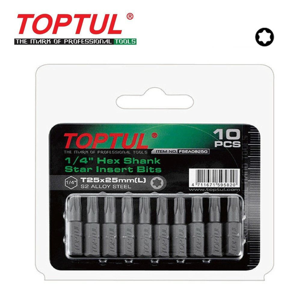 TOPTUL 1/4"Hex Shank Star Insert Bits 10pcs FSEA Series | Shopee Malaysia