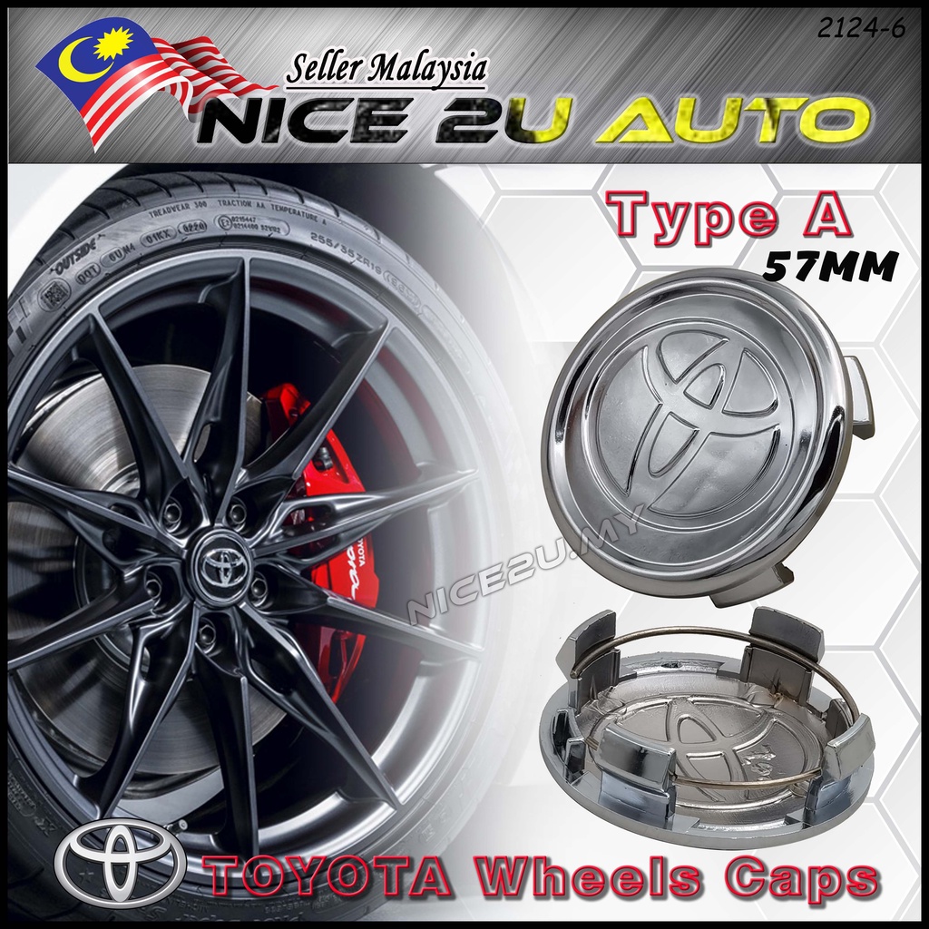 Toyota 57mm 62mm Rim Cap Vios Avanza Innova Camry Alphard Sport Rim ...