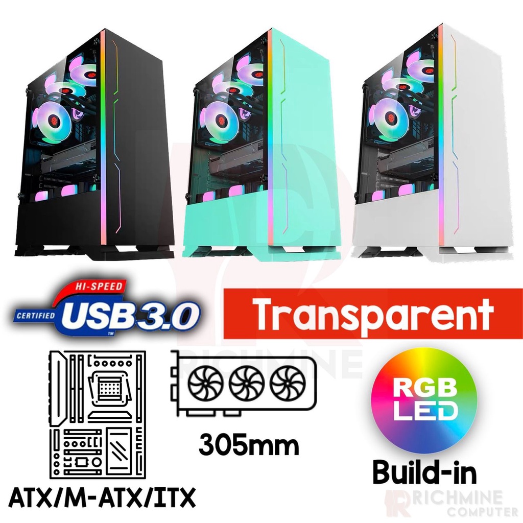{ReadyStock} ROBIN I Transparent View PC Casing ATX M-ATX ITX GAMING ...