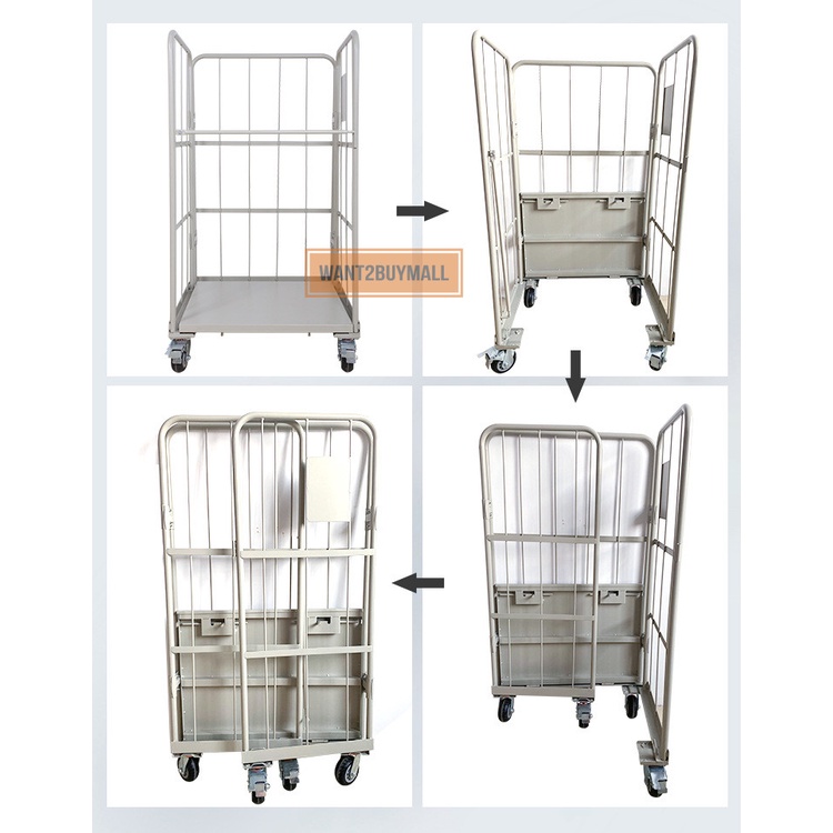 500kg Work Tainer Logistics Courier Trolley Roller Loader Warehouse ...