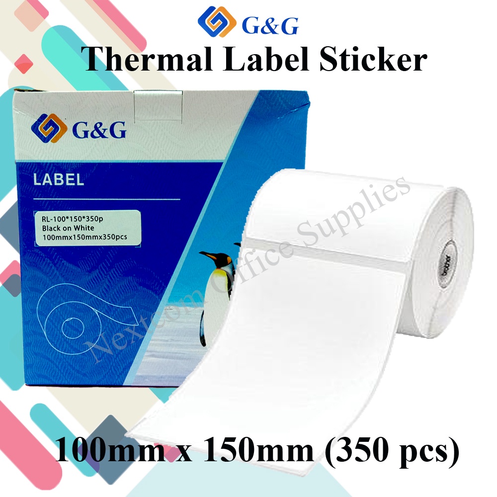 G&G Thermal Sticker Paper A6 100mm x 150mm AWB Shipping Label Sticker ...