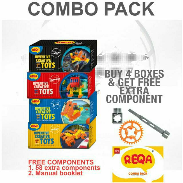 REQA COMBO 4 IN 1 Creative Educational Toys Kit Building Blocks ...