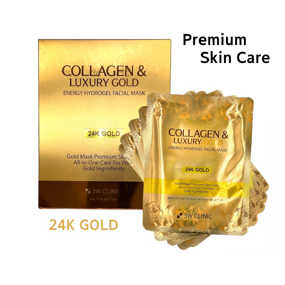 [3W CLINIC] Collagen & Luxury Gold Energy Hydrogel Facial Mask ...