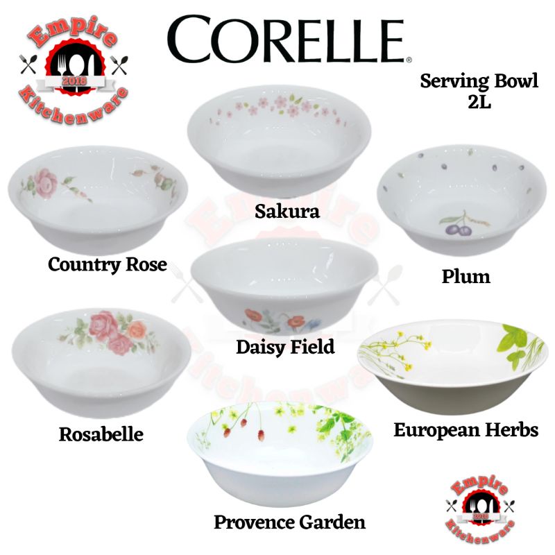 Corelle 2L serving bowl ( Country Rose / European Herbs / Daisy Field ...