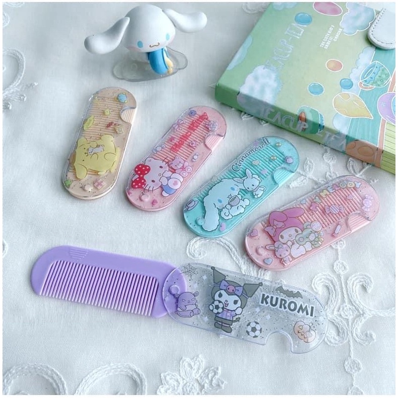 Cartoon Hello Kitty My Melody Kuromi Foldable Comb Cinnamoroll ...