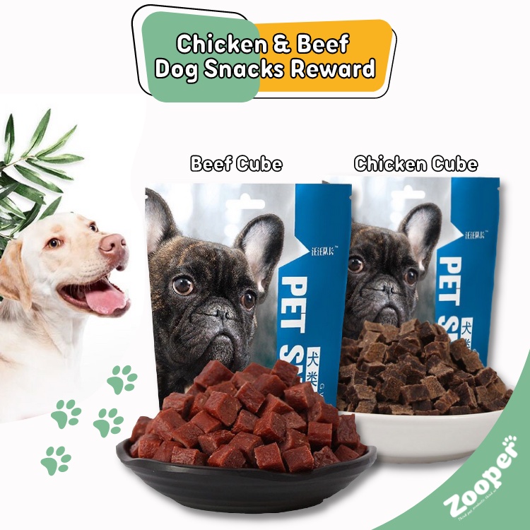 500g Dog Snacks Reward Puppy Pet Cube Dog Treats Chicken & Beef Flavors ...