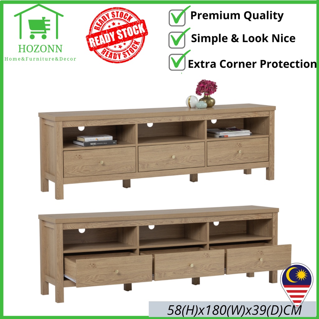 HOZONN RHODES 180cm TV Cabinet 6FT TV Rack 6FT TV Cabinet Console Table Meja TV Almari TV Rak TV ...