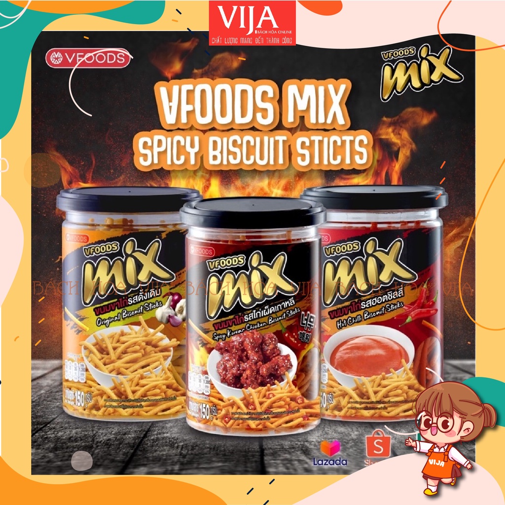 Snack sticks imported from Thailand with many flavors MIX 150g | Shopee ...
