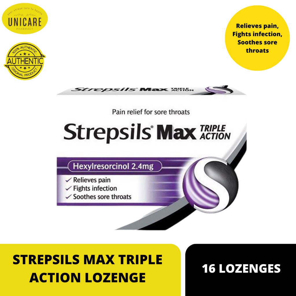 STREPSILS MAX TRIPLE ACTION LOZENGE 16'S (BLACKCURRANT) | Shopee Malaysia