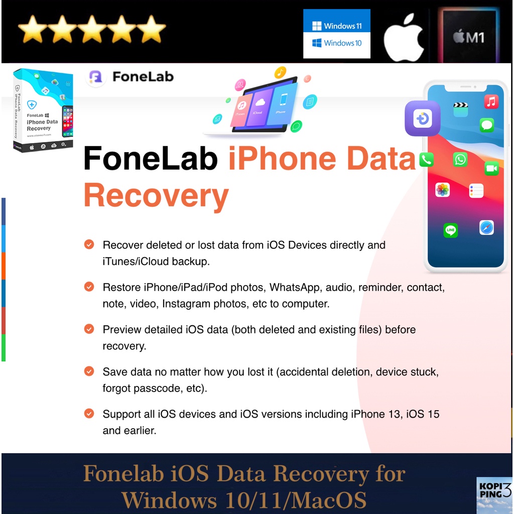 FoneLab iPhone Data Recovery for 𝗪𝗶𝗻𝗱𝗼𝘄𝘀&𝗺𝗮𝗰𝗢𝗦 | Shopee Malaysia