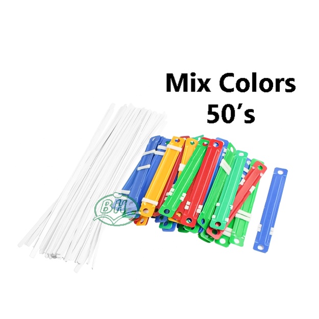 Mix Colors Plastic Paper Fastener 50pcs | Shopee Malaysia