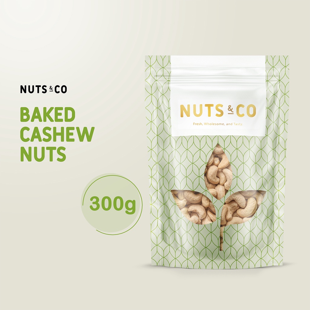 Nuts & Co Baked Cashewnut (Unsalted) 300g Kacang Gajus Bakar 烘腰果 Halal ...