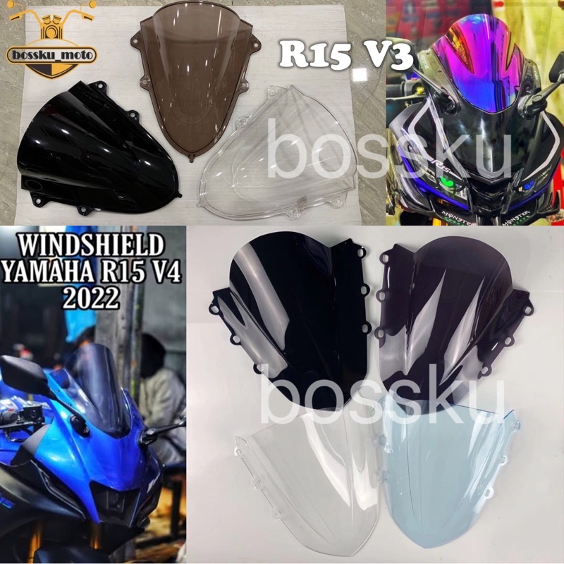 R15 V3 R15M V4 WINDSHIELD VISOR 35CM BLACK/TINTED/CLEAR/RAINBOW ...