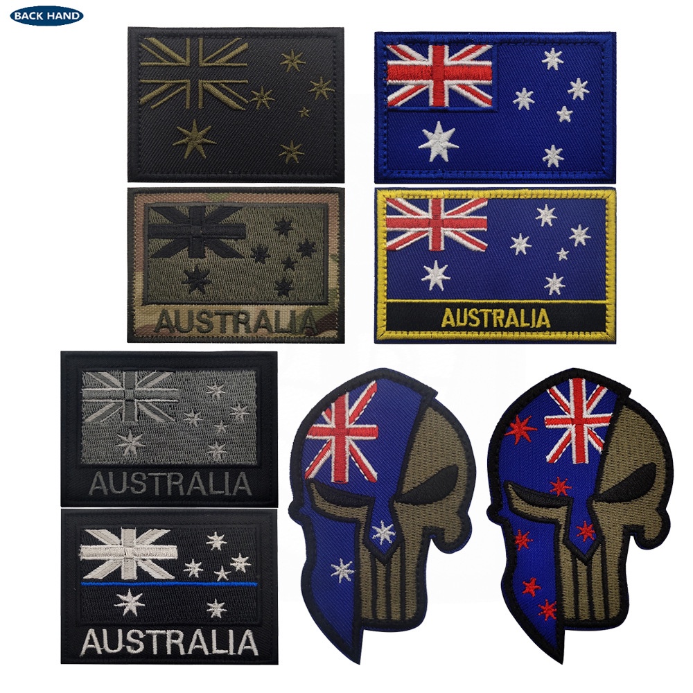 AUSTRALIA Flag Embroidery Cloth Sticker Magic Badge Outdoor Bag ...